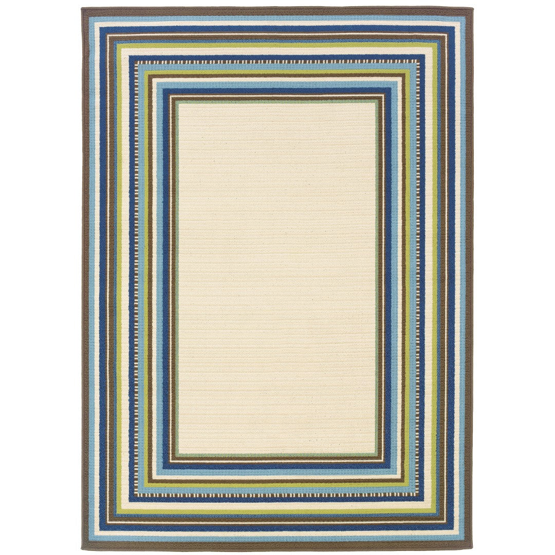 Caspian Indoor/Outdoor Area Rug - Vibrant Mediterranean Colors with St