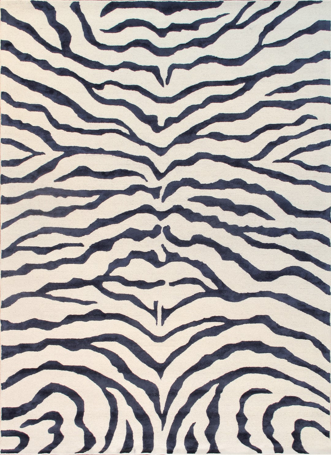 Edgy Bamboo Silk & Wool Rug – Hand-Tufted Modern Elegance for Timeless